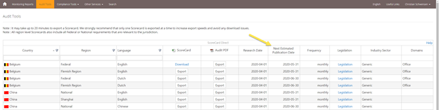 Enhesa's Compliance Dashboard - Major and Minor Updates – Enhesa
