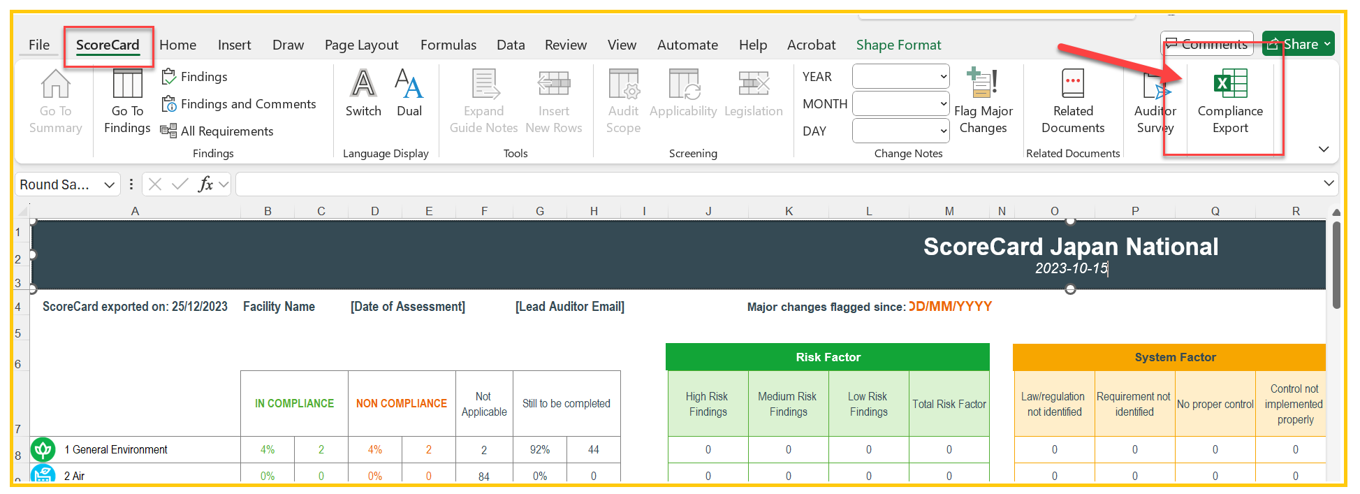 Uploading a Scorecard into the Corporate Dashboard – Enhesa