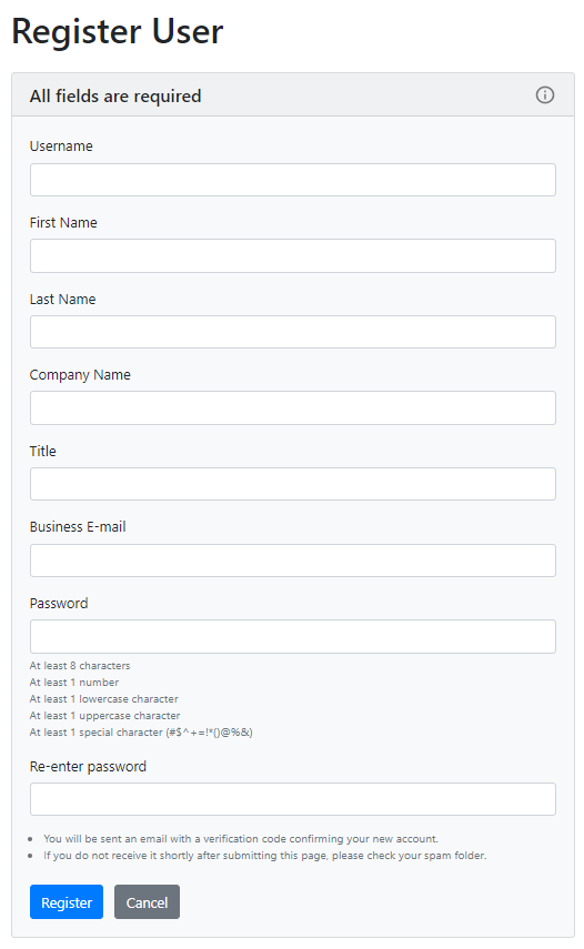User Registration – Enhesa
