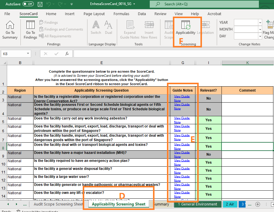 Perform the "Screening" Feature through Scorecard – Enhesa