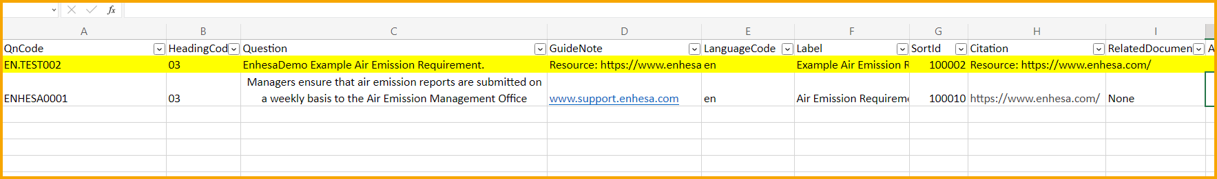 Create + Upload Corporate Requirements – Enhesa